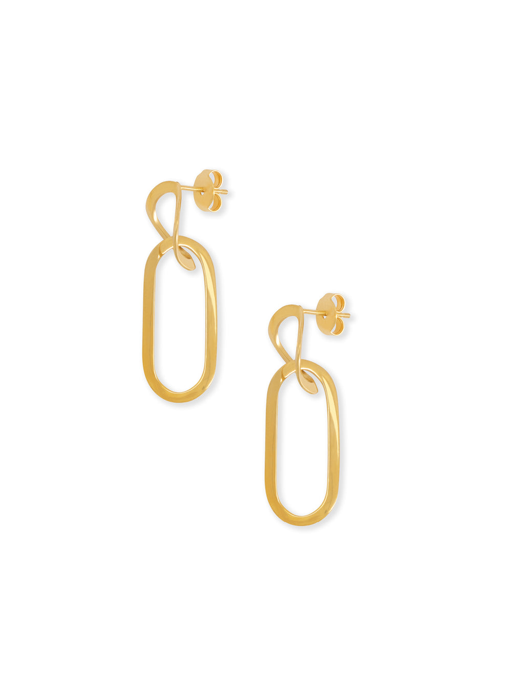 Paper Clip Large Earring - Gold – La Tribe